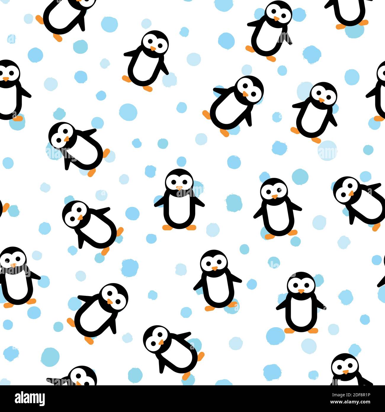 Funny Penguin. Cute Children theme. Seamless background pattern. Vector ...