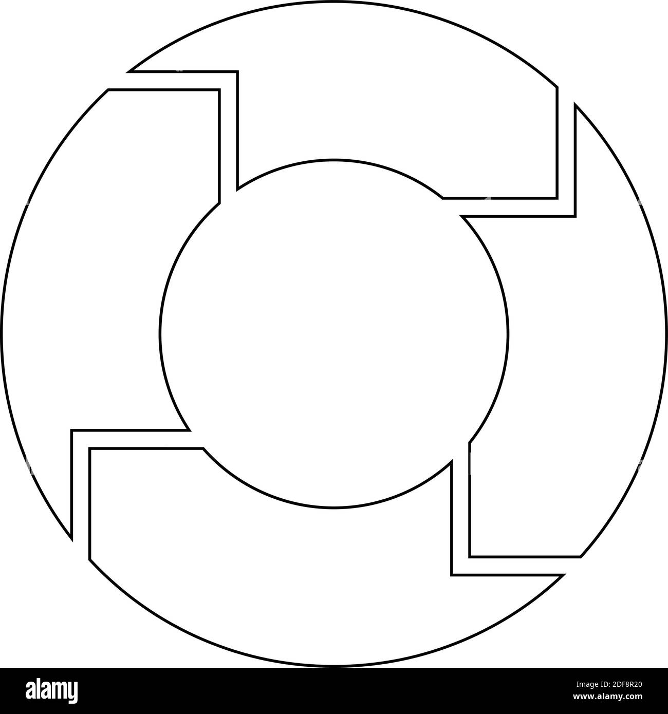 4 arrows in circle. Business infographic diagram of four repeating ...