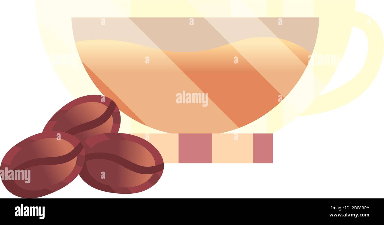 coffee cup and beans design of drink caffeine breakfast and beverage ...