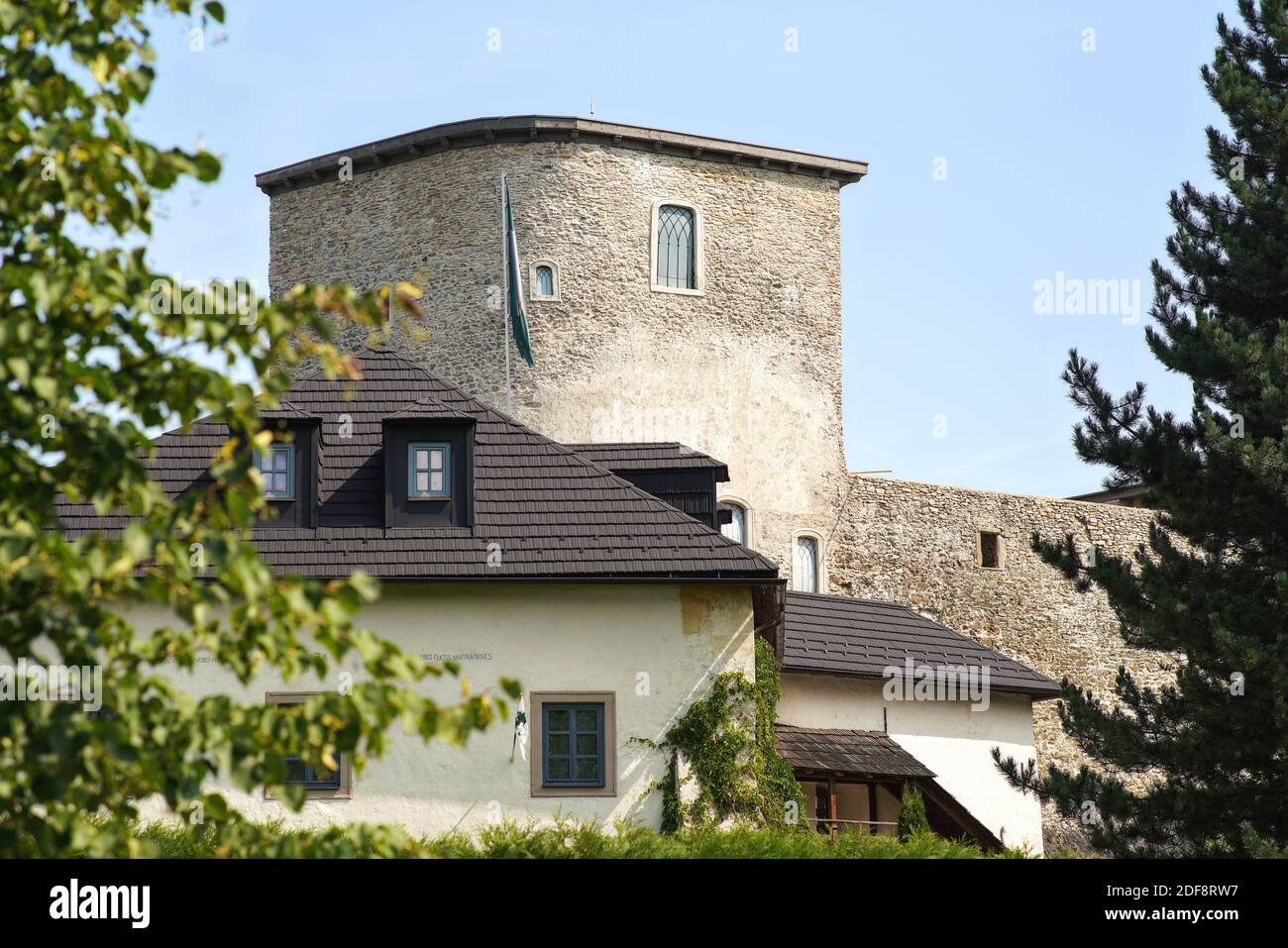 Liptovsky Hradok, Slovakia - May 27, 2018: Castle "Novy hrad" (first ...