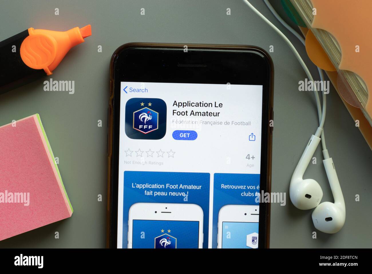 New York, USA - 1 December 2020: Application Le Foot Amateur mobile app ...