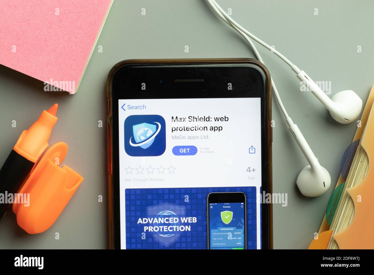 New York, USA - 1 December 2020: Max Shield mobile app icon on phone ...
