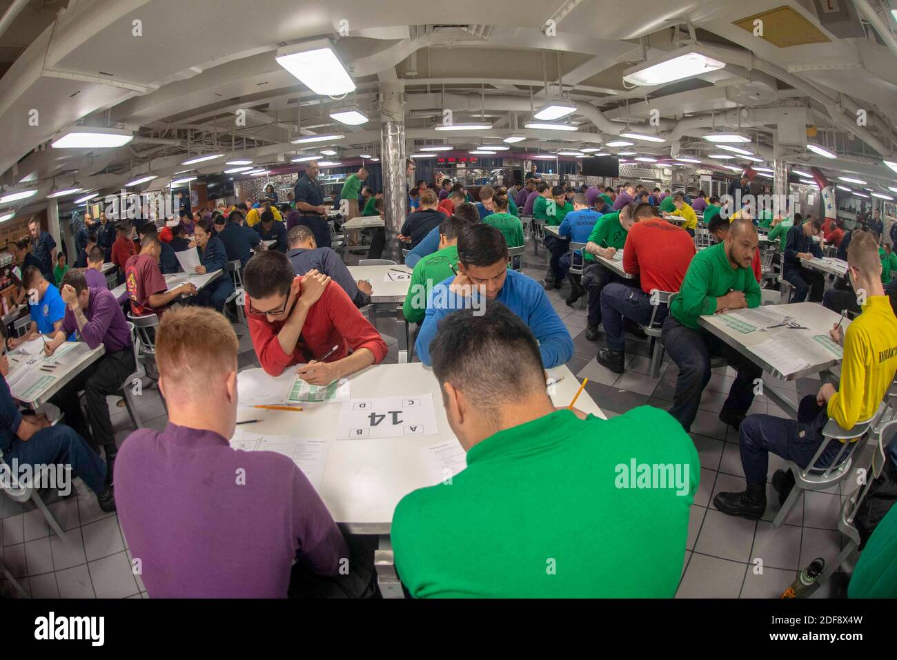 Hand out file photo dated September 19, 2019 of sailors take the ...