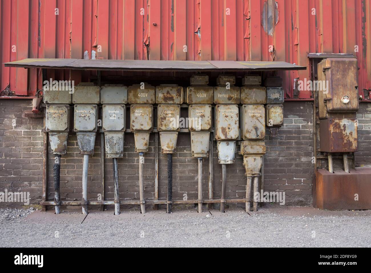 electrical supply of an old industrial building Stock Photo - Alamy