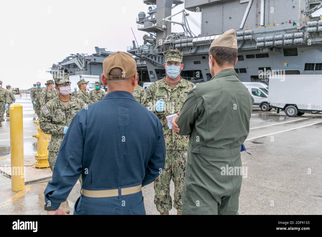 Hand out photo dated April 3, 2020 of eabees assigned to Naval Mobile ...