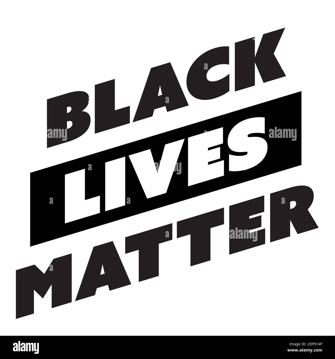Square high contrast banner of BLM, Black Lives Matter - protest ...