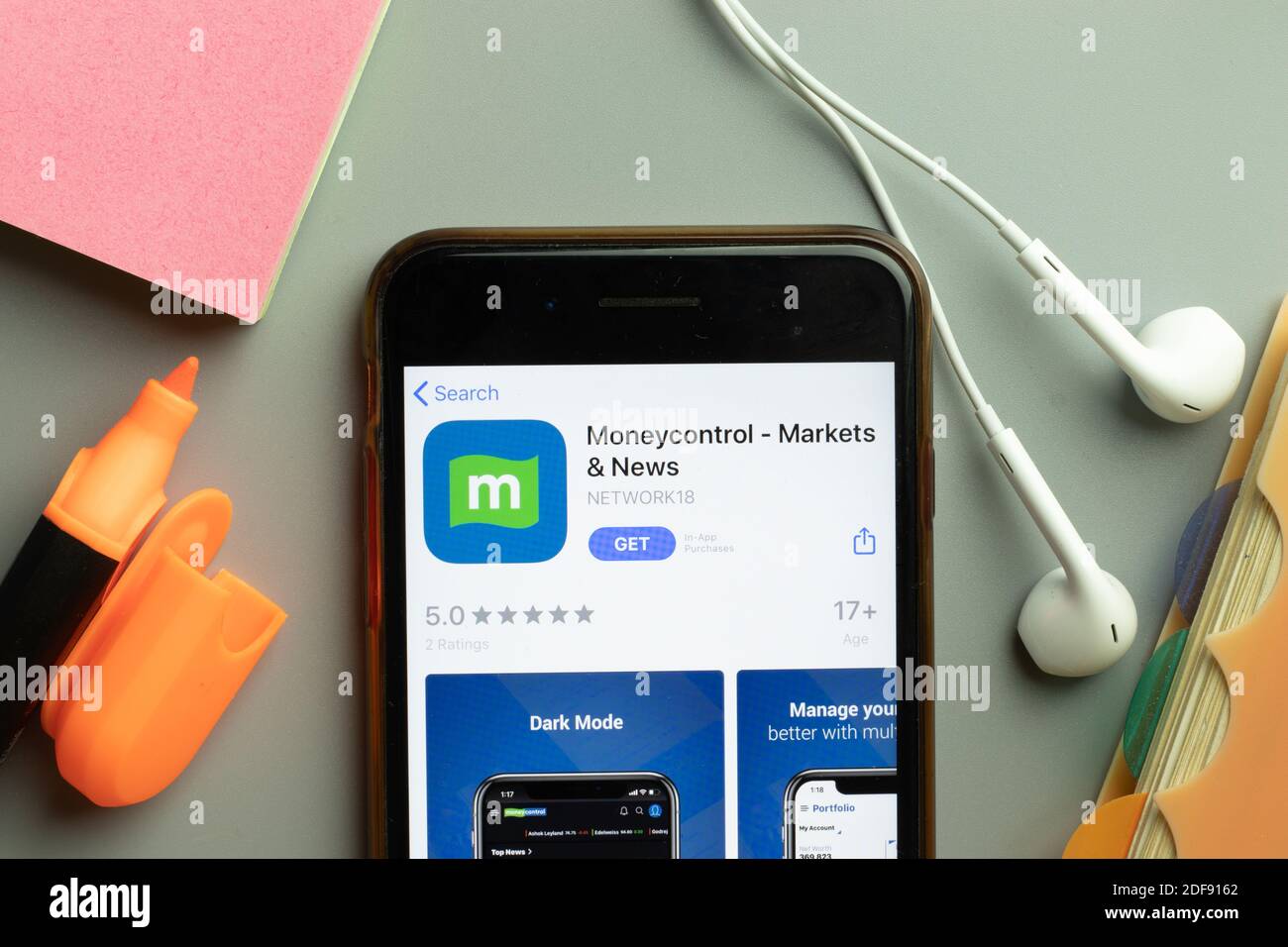 New York, USA - 1 December 2020: Moneycontrol mobile app icon on phone ...