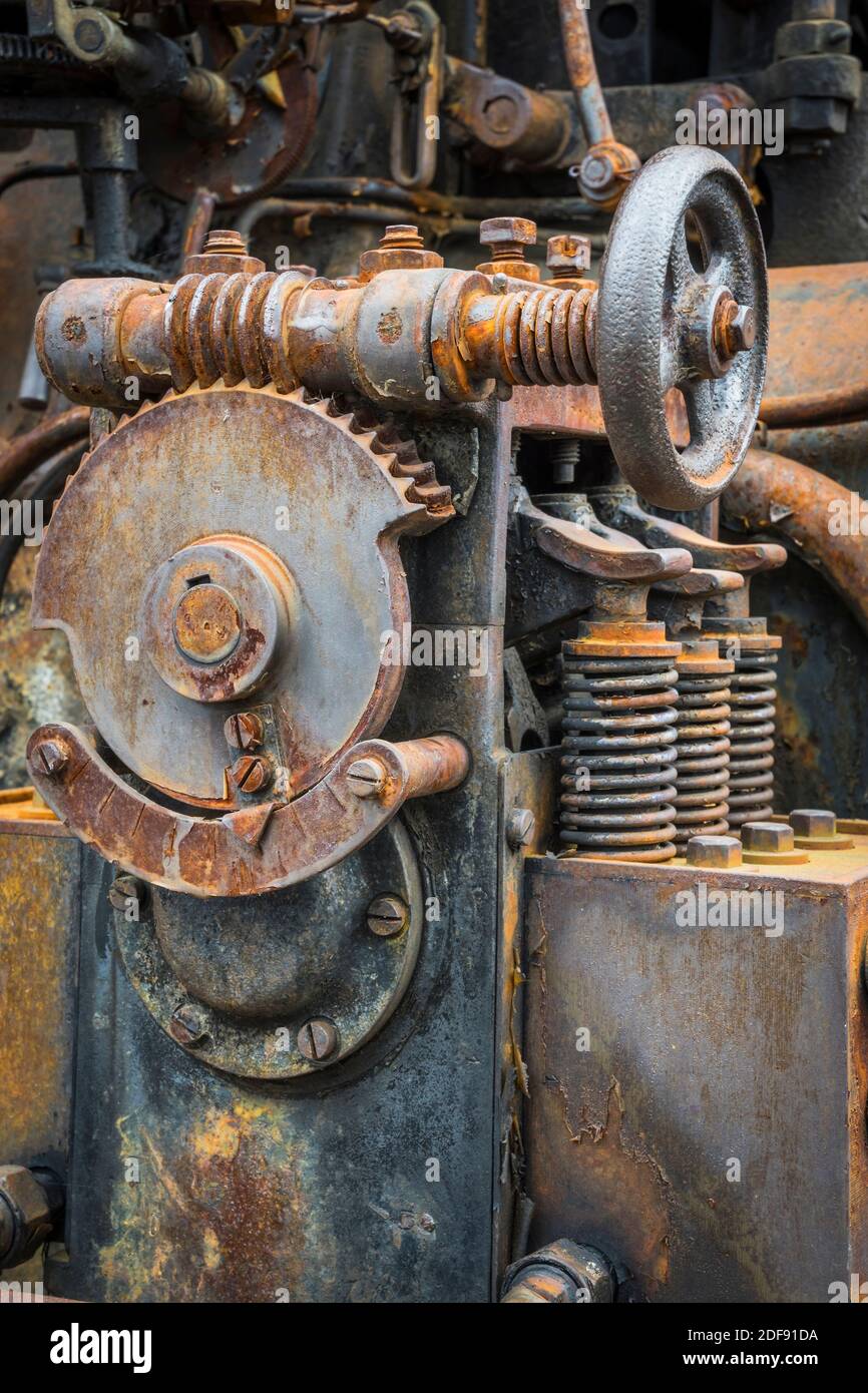 detail of an historic diesel engine Stock Photo - Alamy