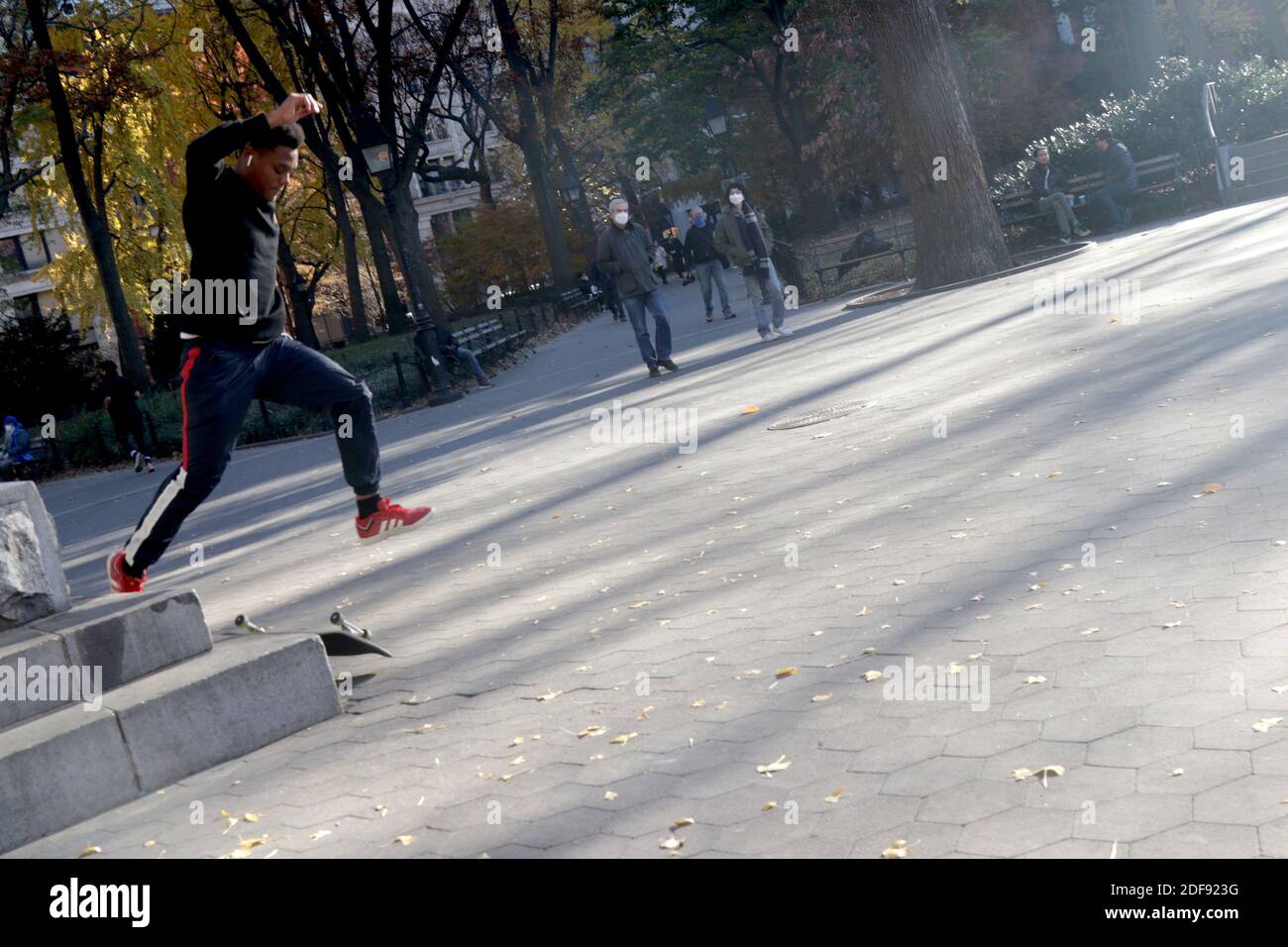 Skate Boarders Practicing Their Art Form, New York, NY USA Stock Photo ...