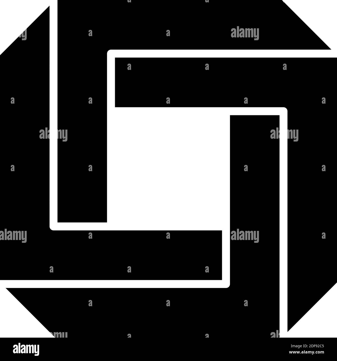 Impossible Square Icon Geometric 3d Object Optical Illusion Vector Illustration Stock Vector