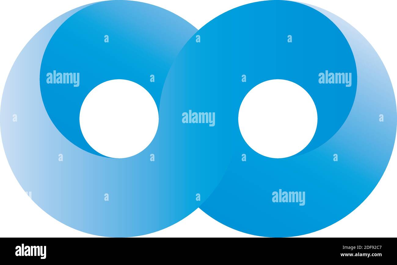 Blue infinity symbol icon. 3D-like gradient design effect. Vector ...