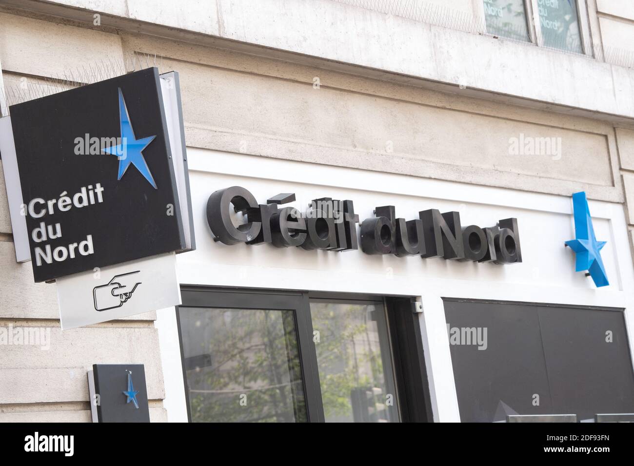 A shop sign of Credit du Nord bank in Paris, on April 9, 2020 in Paris ...