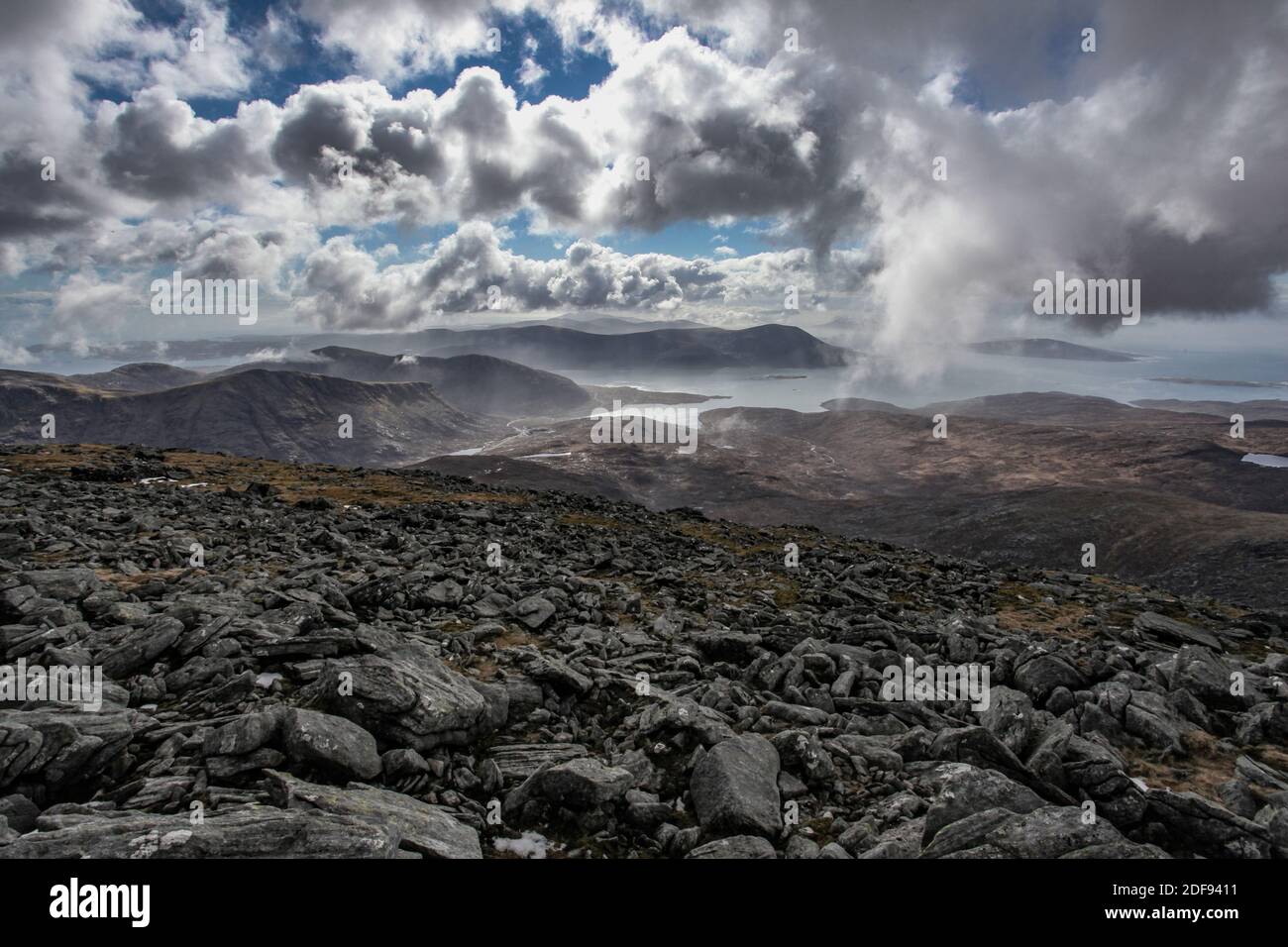 A hike up Clisham, the highest point on the Isle of Harris on an ...