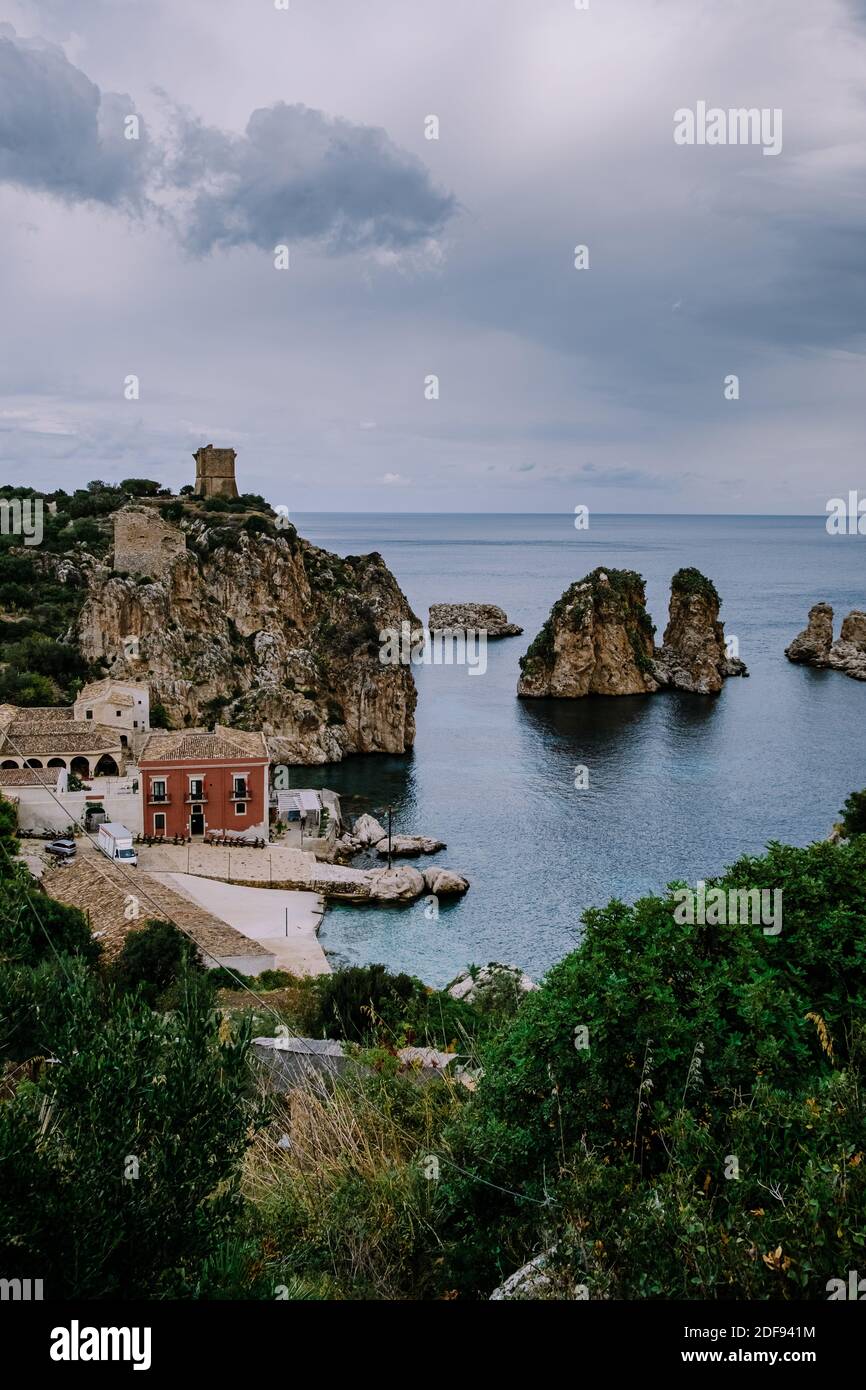 Scopello Beach in Sicily Italy Europe during summer Stock Photo - Alamy