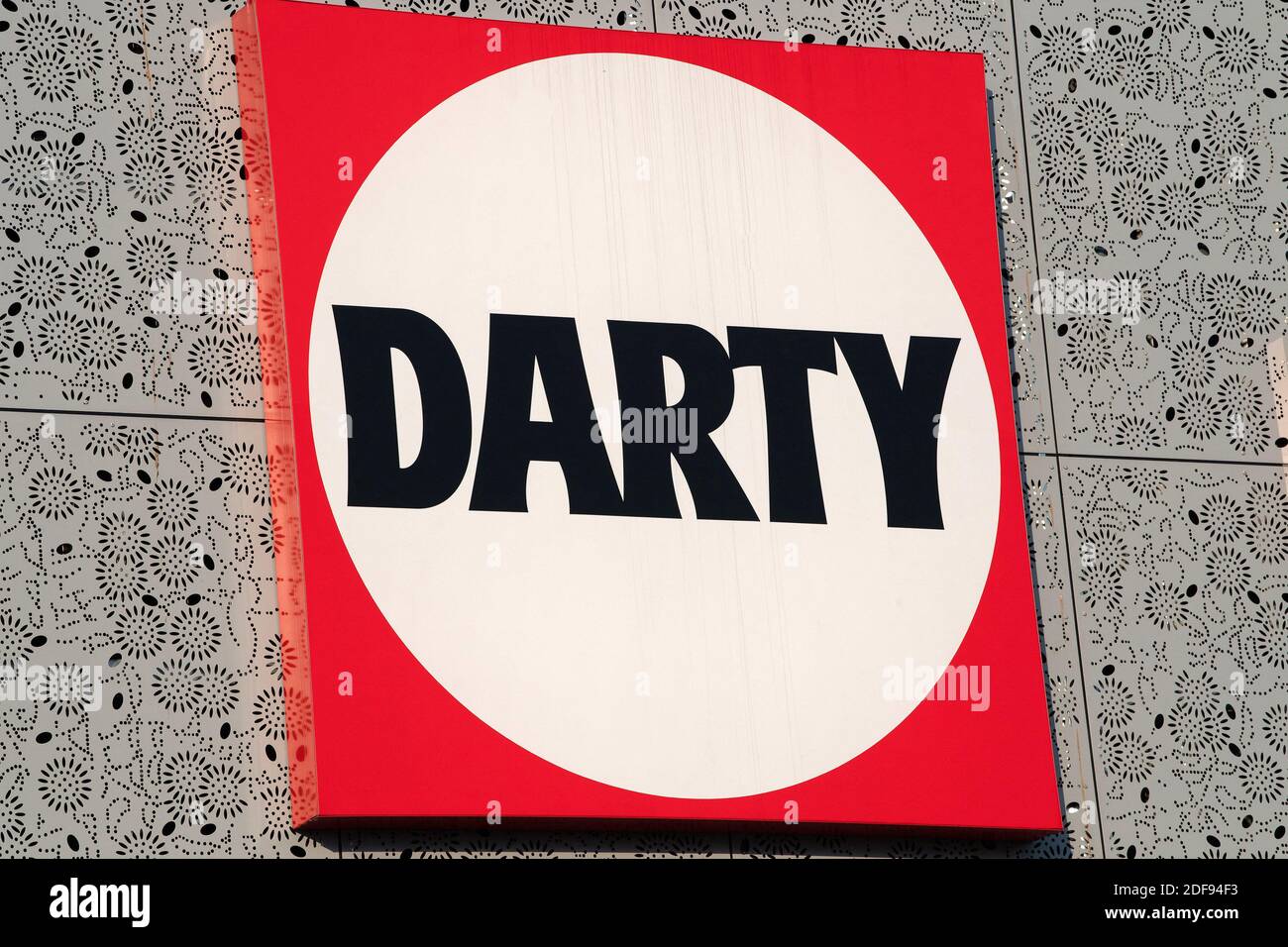 A shop sign of Darty in Paris, on April 10, 2020, France.Photo by David ...