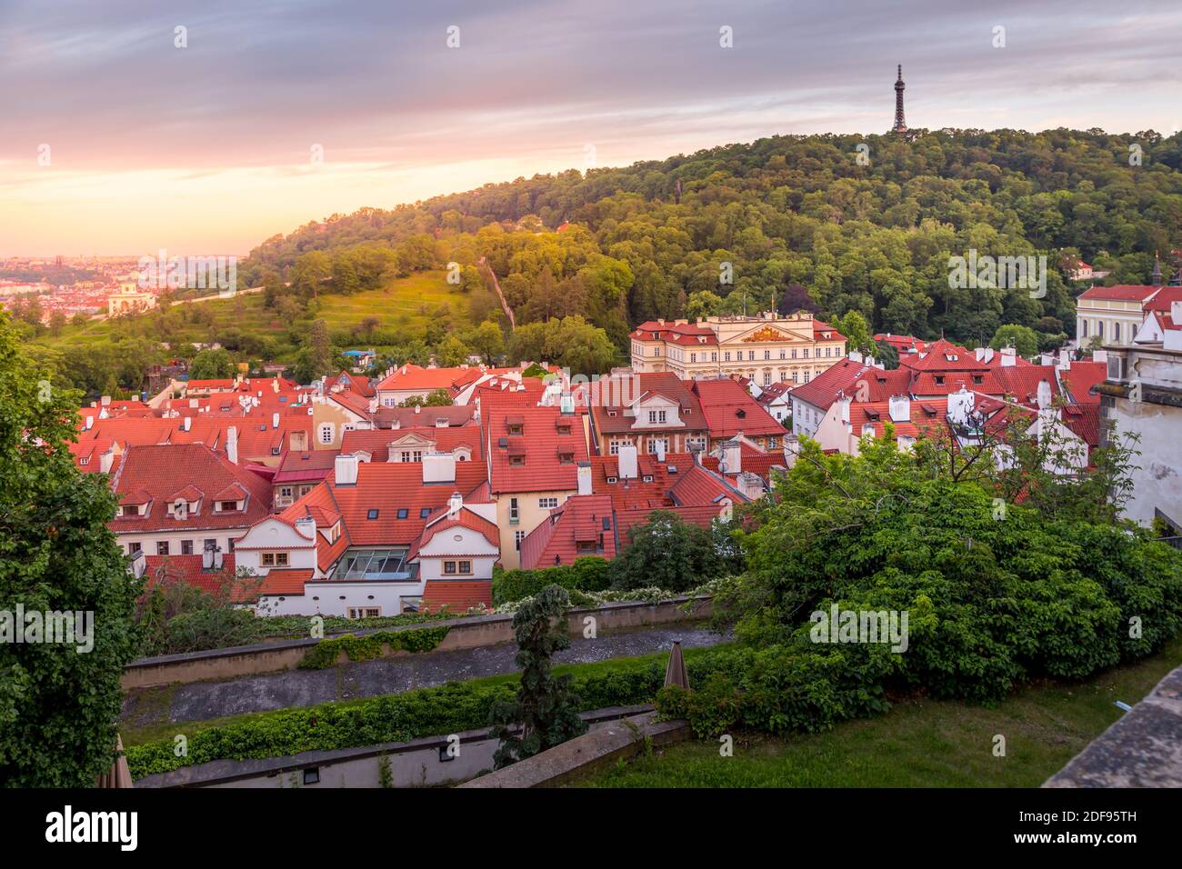 View of Prague from Prague Castle. the sun-drenched city. UNESCO ...