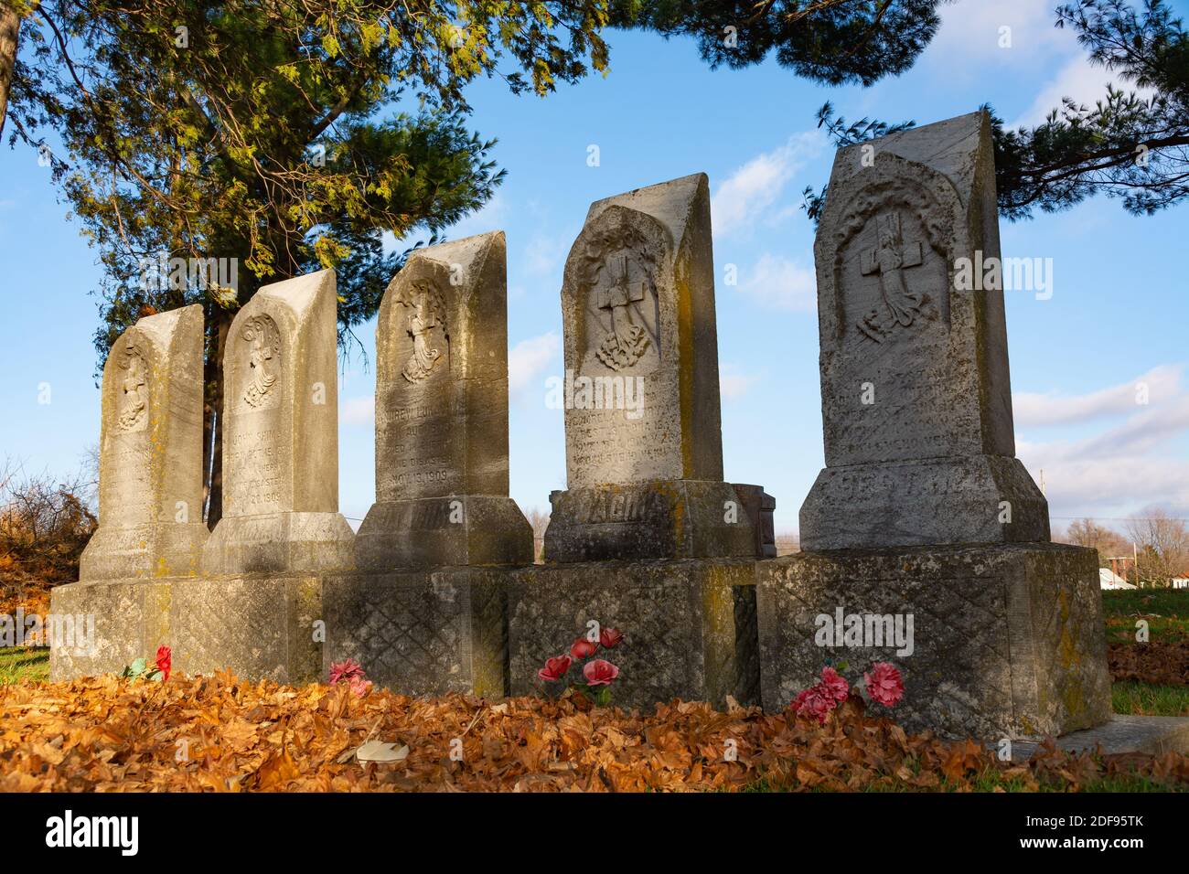 Cherry, Illinois / United States - November 27th, 2020: Tombstones in ...