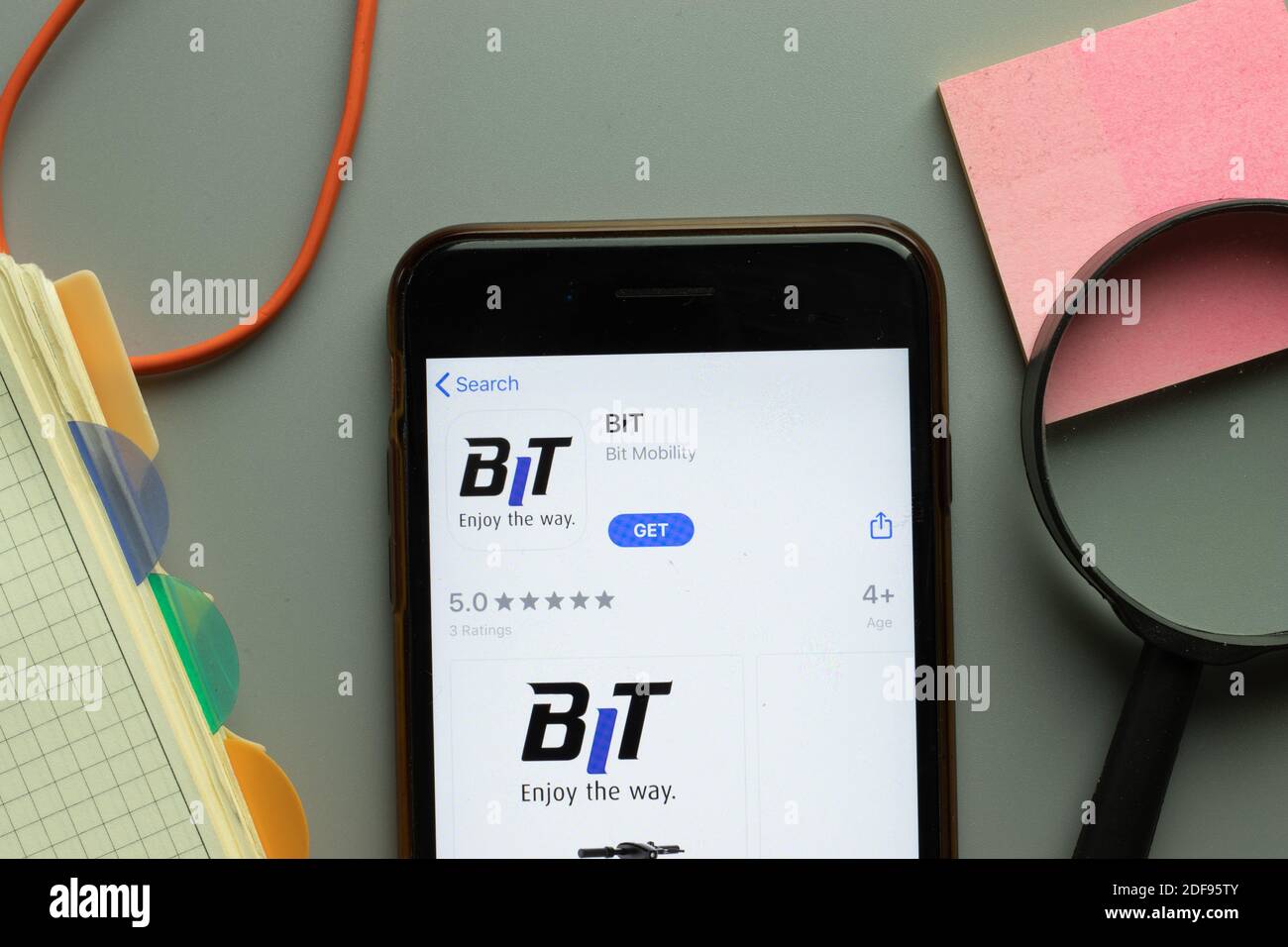 New York, USA - 1 December 2020: BIT mobile app icon on phone screen ...
