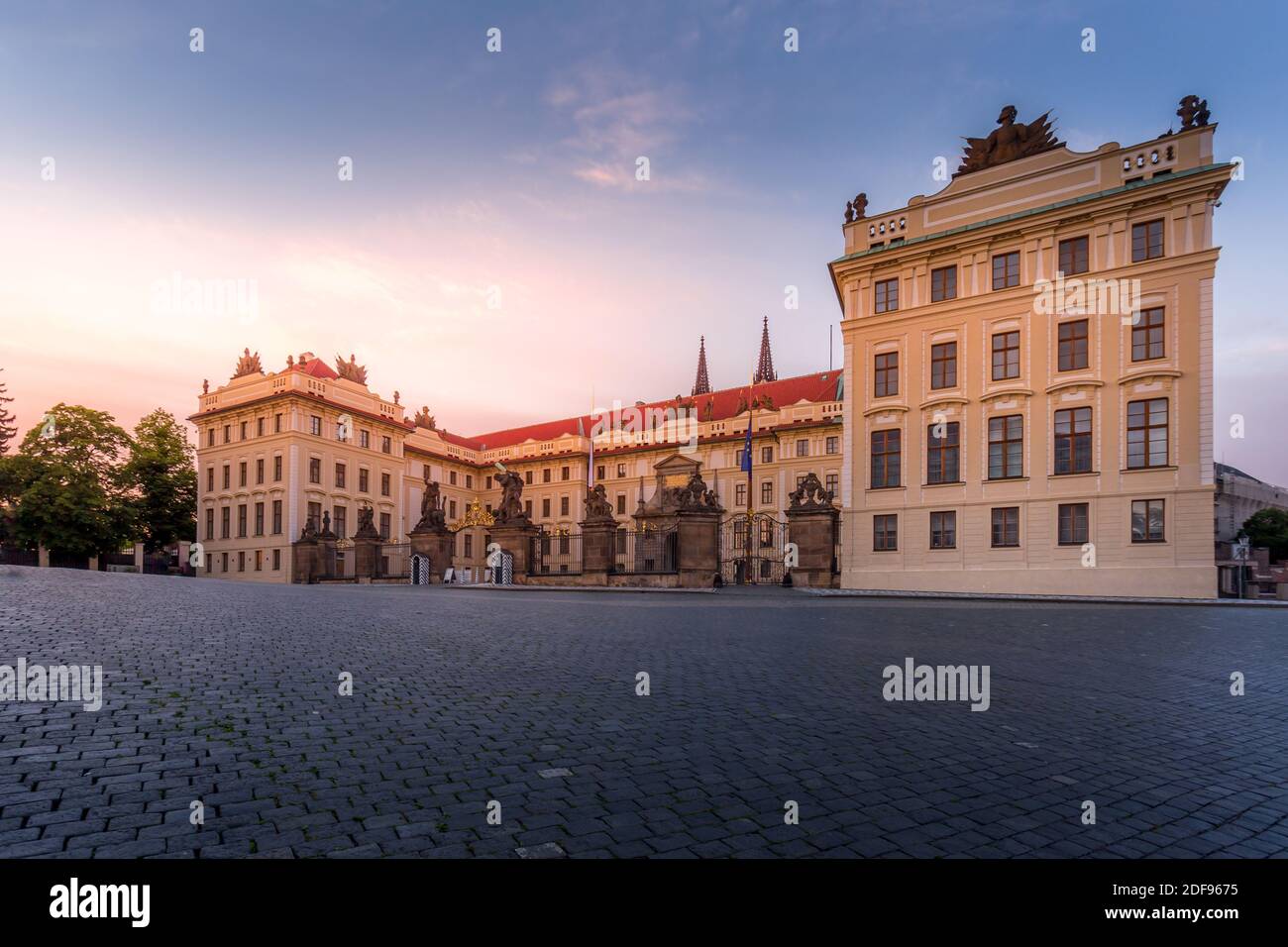 Prague castle district sundown architecture sky hi-res stock ...