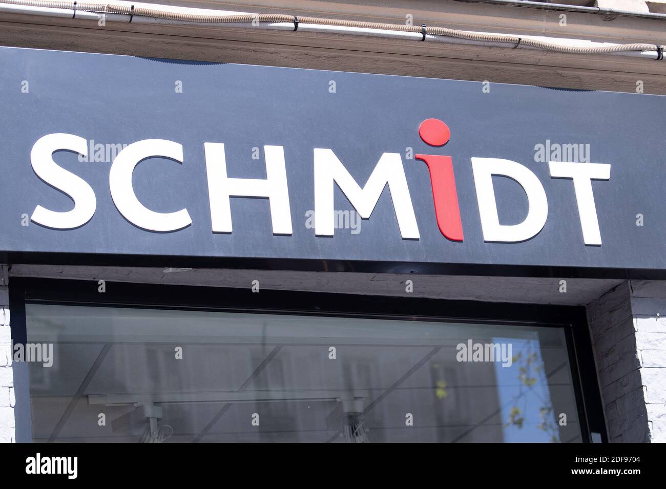 A shop sign of Schmidt on April 14, 2020 in Paris, France. Photo by ...