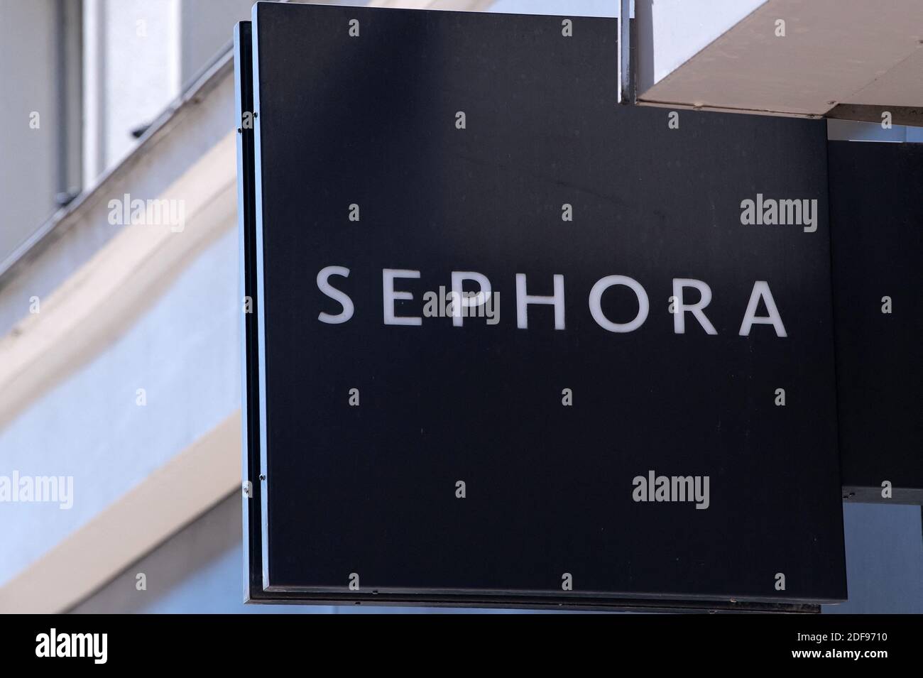 A shop sign of Sephora on April 14, 2020 in Paris, France. Photo by ...
