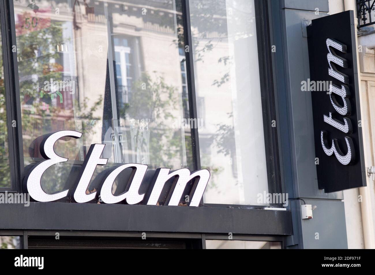 A shop sign of Etam on April 14, 2020 in Paris, France. Photo by David ...
