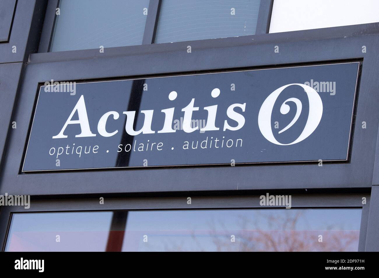 A shop sign of Acuitis on April 14, 2020 in Paris, France. Photo by ...