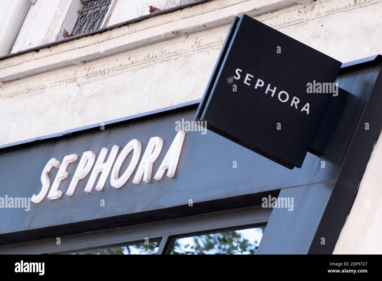 A shop sign of Sephora on April 14, 2020 in Paris, France. Photo by ...