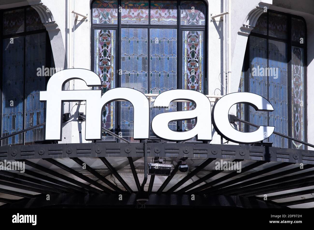 A shop sign of Fnac on April 14, 2020 in Paris, France. Photo by David ...