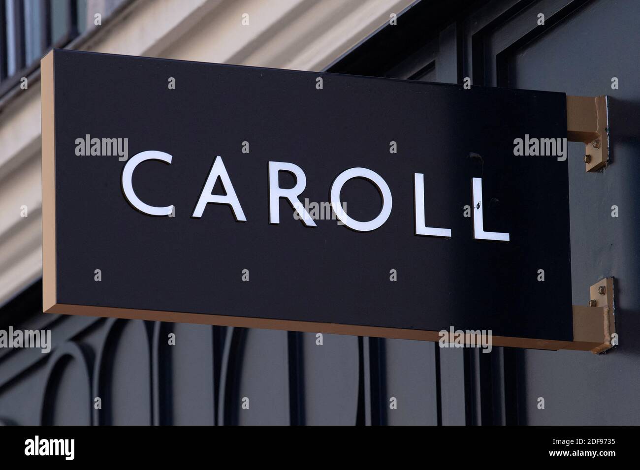 A shop sign of Caroll on April 14, 2020 in Paris, France. Photo by ...