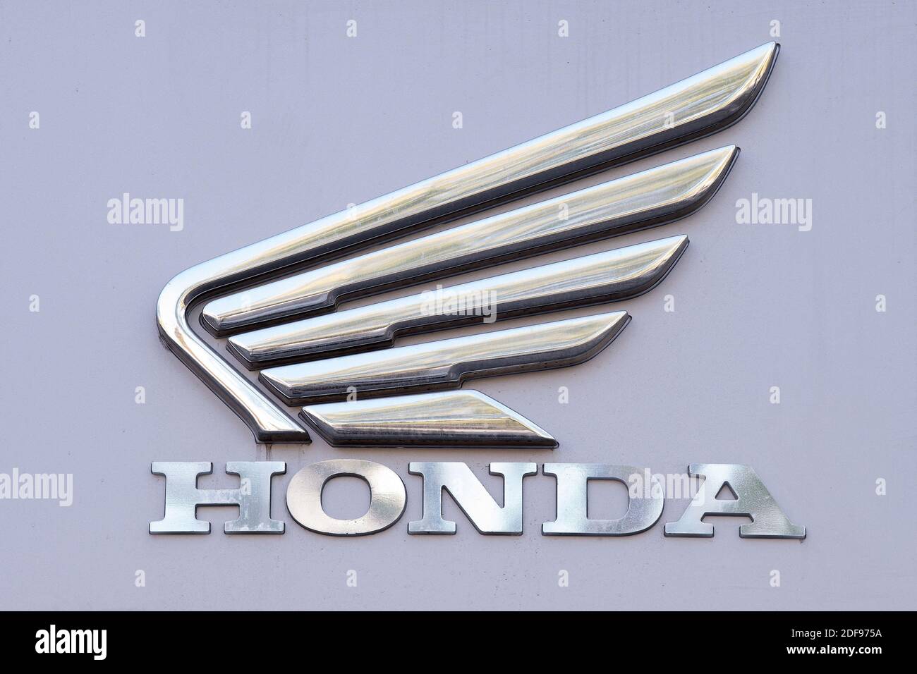 A shop sign of Honda on April 14, 2020 in Paris, France. Photo by David ...