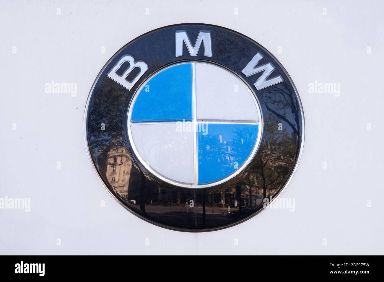 A shop sign of BMW on April 14, 2020 in Paris, France. Photo by David ...
