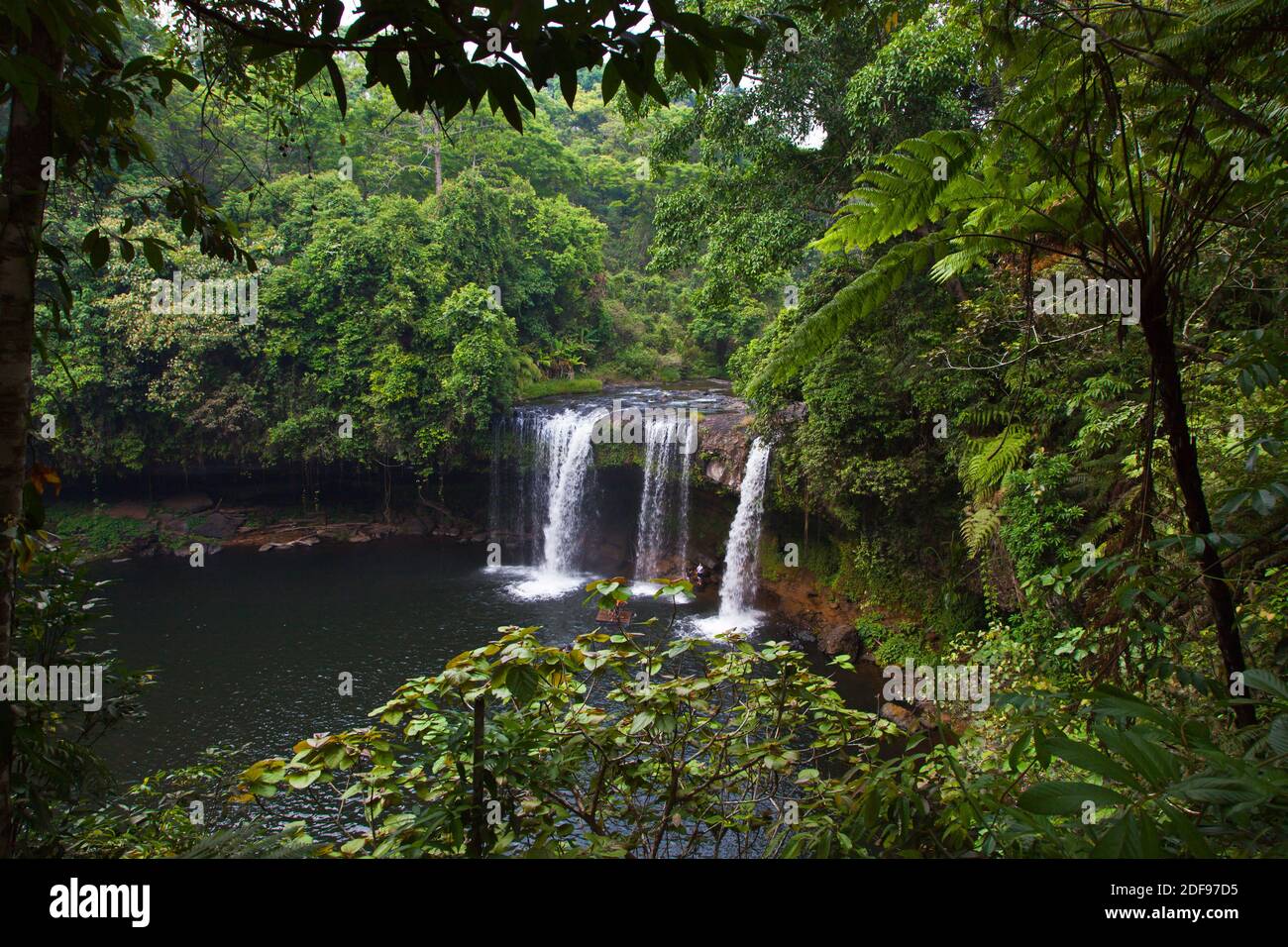 The CHAMPEE WATERFALL is located on the BOLAVEN PLATEAU near PAKSE ...