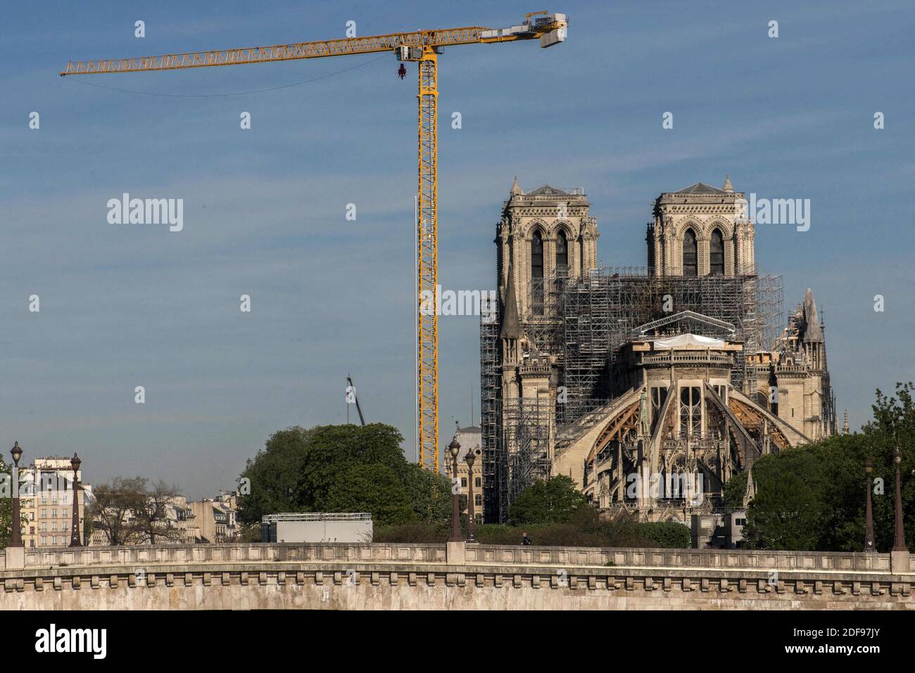Empty street in Paris, France, on April 15, 2020, during the covid-19 ...