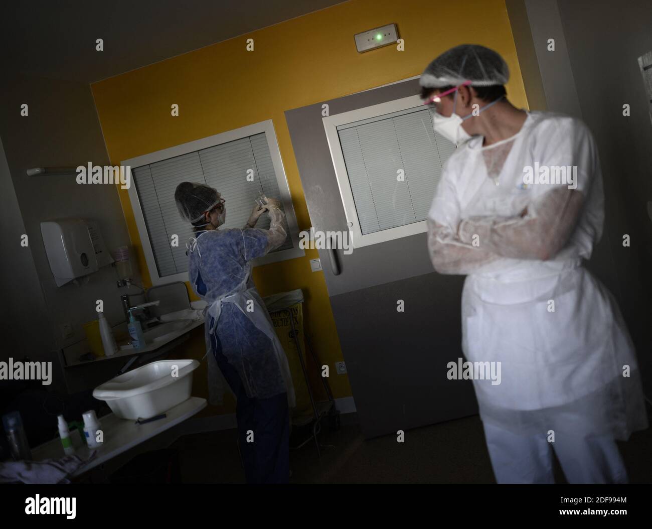 Medical Staff perform a prone decubitus ( decubitus ventral )on a ...