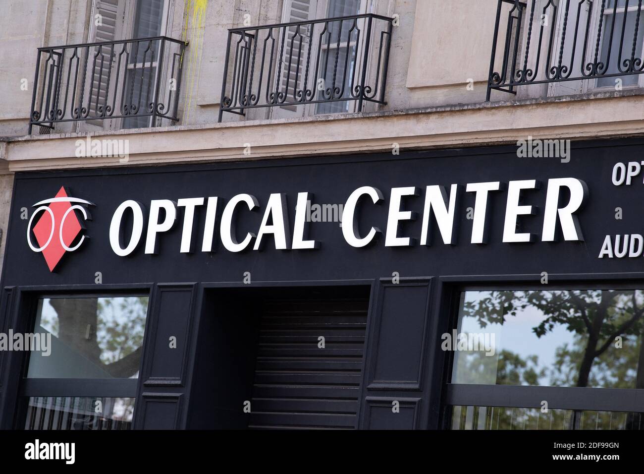A shop sign of Optical Center in Paris, on April 17, 2020, France.Photo ...
