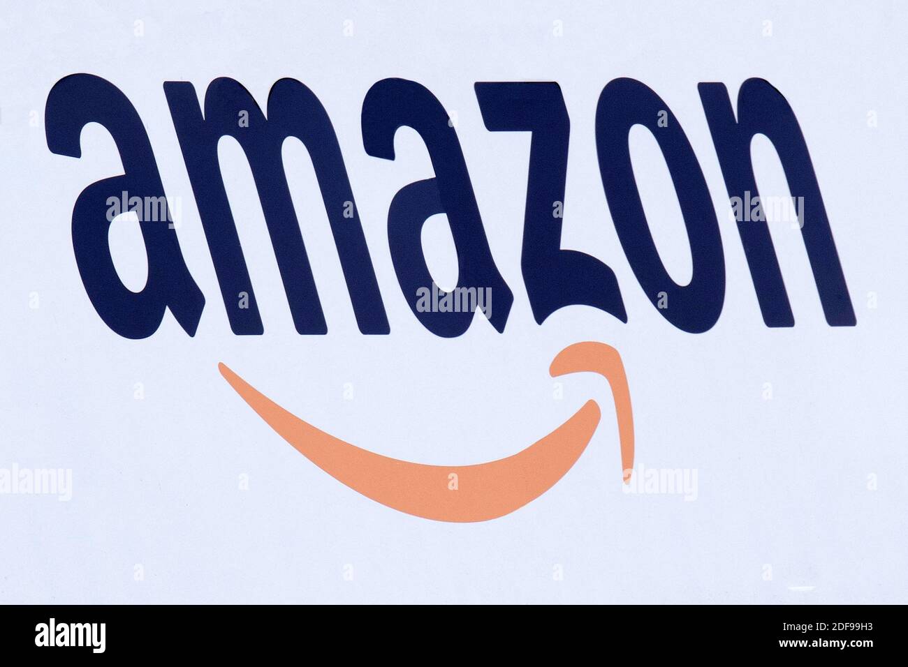 A shop sign of Amazon in Bonneuil, on April 17, 2020, France.Photo by ...