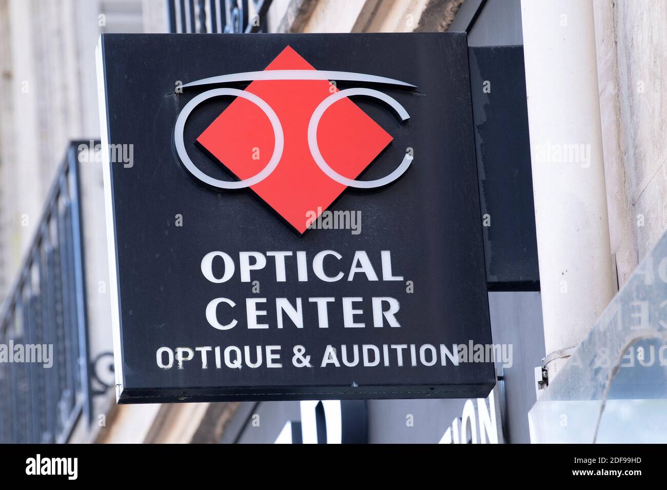 A shop sign of Optical Center in Paris, on April 17, 2020, France.Photo ...