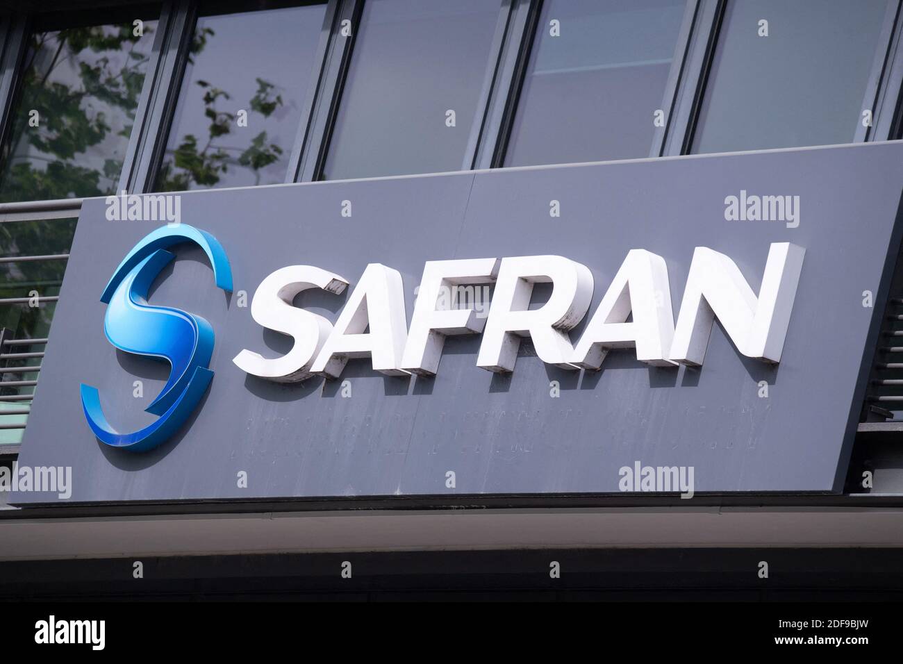 A shop sign of Safran on April 21, 2020 in Paris, France. Photo by ...