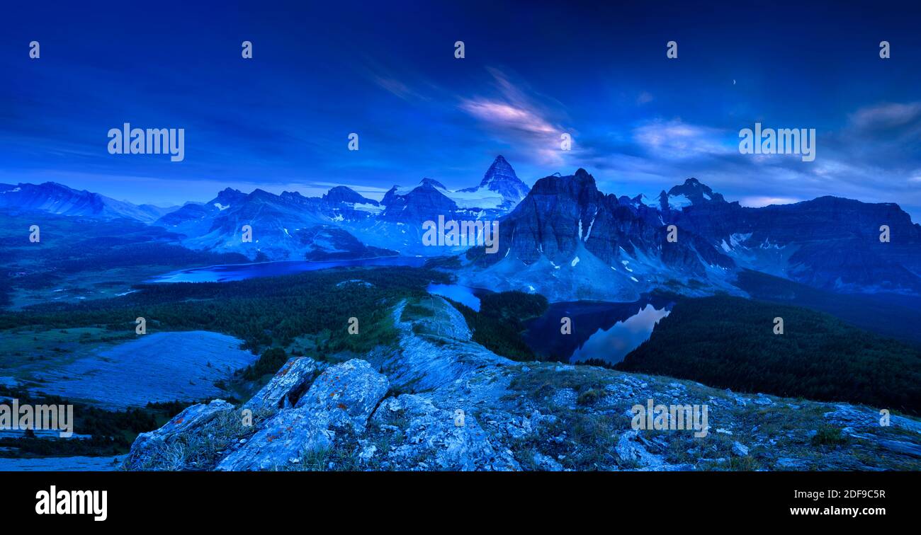 The Evening of Mount Assiniboine Stock Photo - Alamy