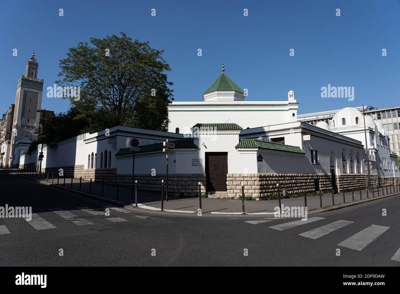 The exterior of the Great Mosque of Paris. Paris, France, April 23 ...