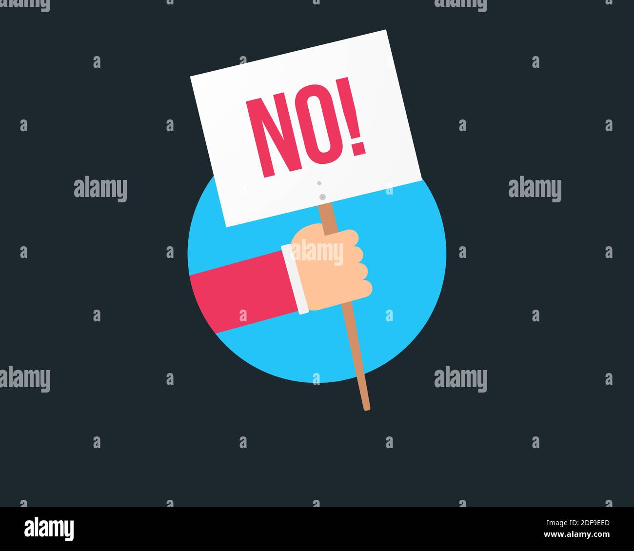 Fist and placard, Protest concept . Man hand with protest sign and red ...