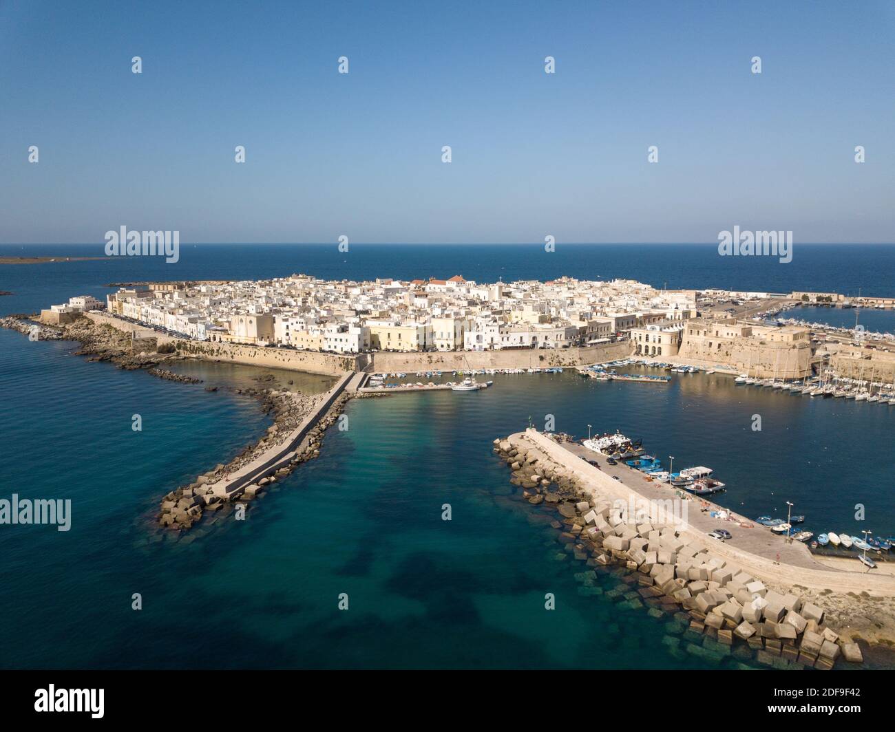 Puglia: Old city of Gallipoli view from air Stock Photo - Alamy