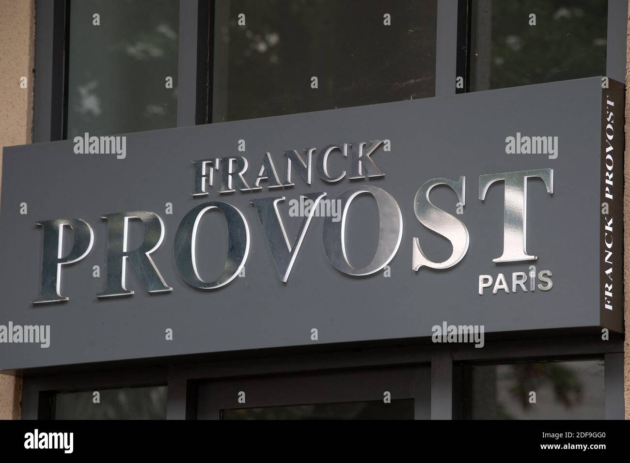 A shop sign of Franck Provost store on April 27, 2020 in Paris, France ...