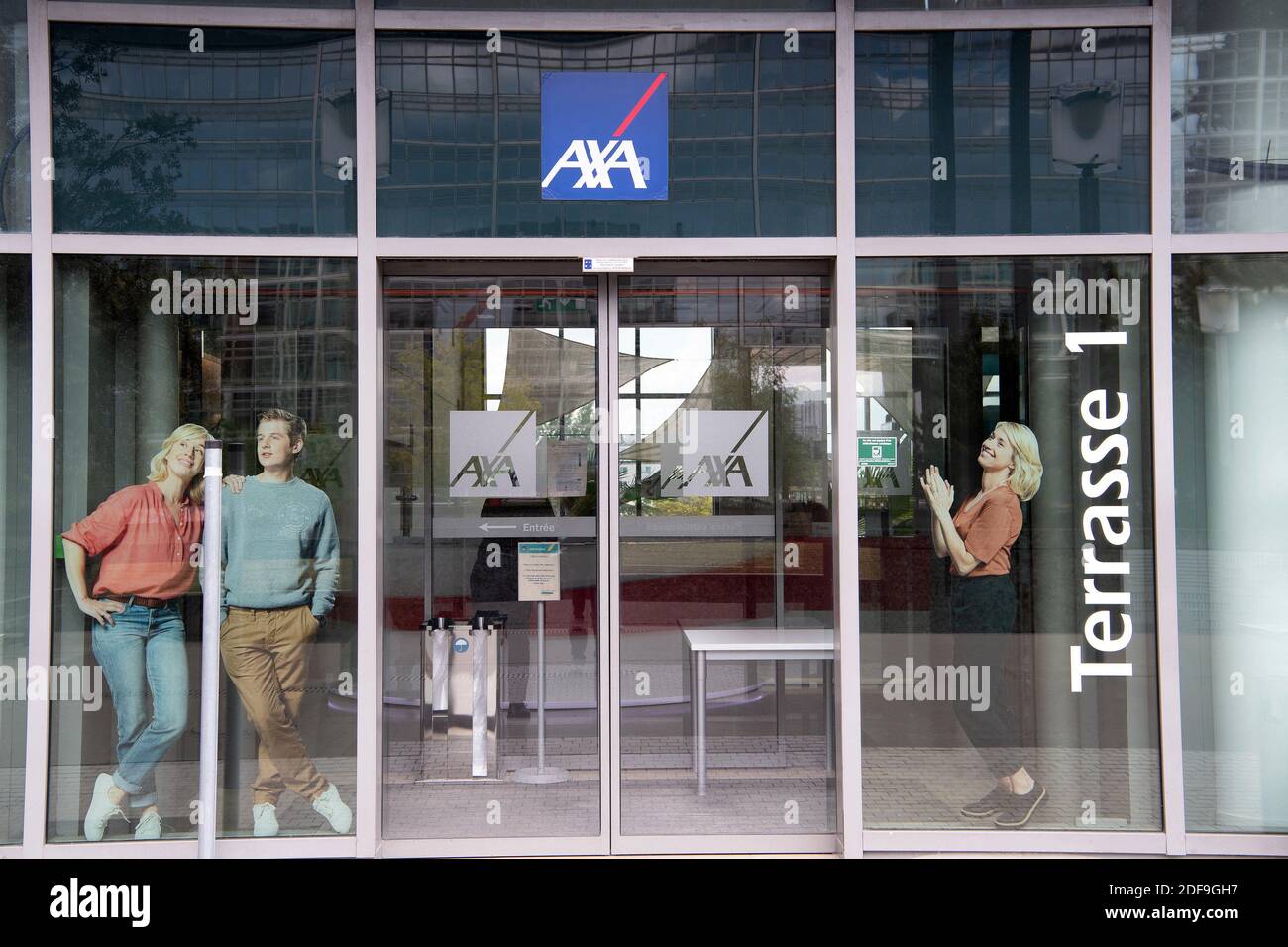 General view of Axa building, on April 27, 2020 in Nanterre, France ...