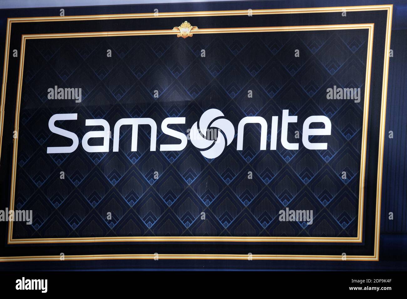 A shop sign of Samsonite, on April 30, 2020 in Paris, France.Photo by ...