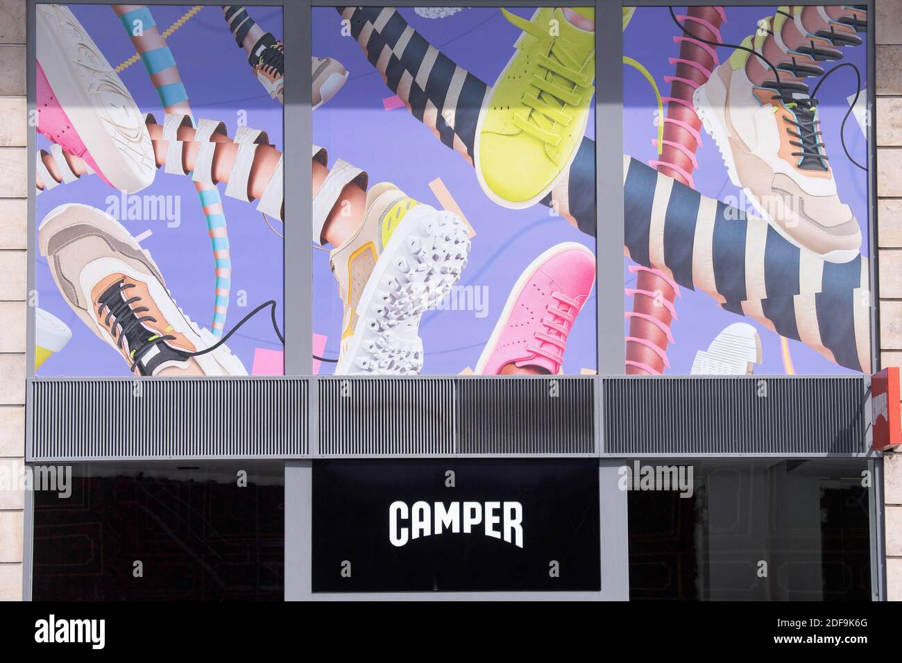 A shop sign of Camper, on April 30, 2020 in Paris, France.Photo by ...