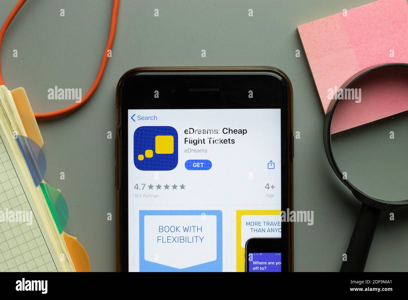 New York, USA - 1 December 2020: eDreams mobile app icon on phone ...