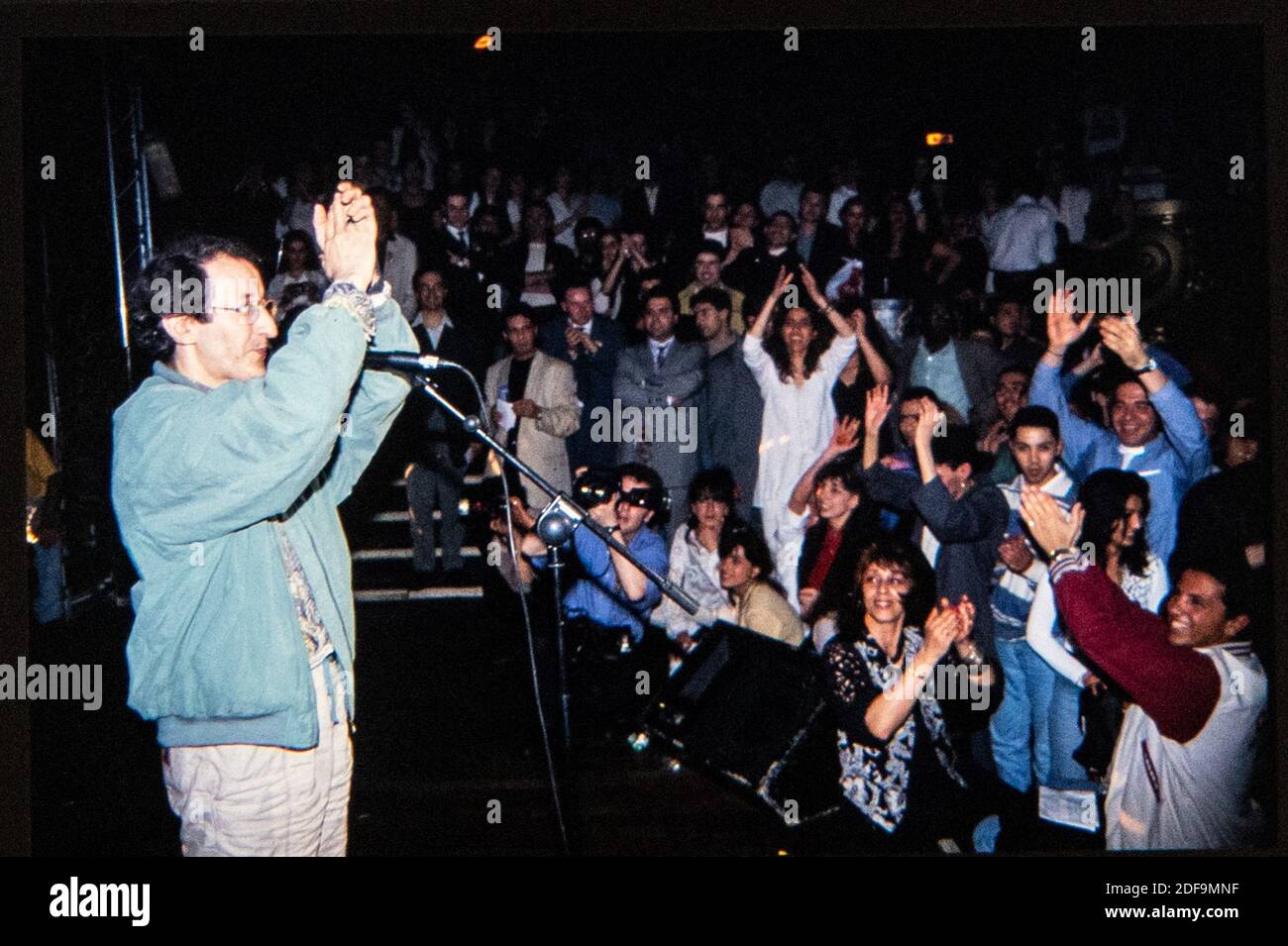 File photo shows Algerian singer ‘Idir’ sings at ‘Le Palace’ night club ...
