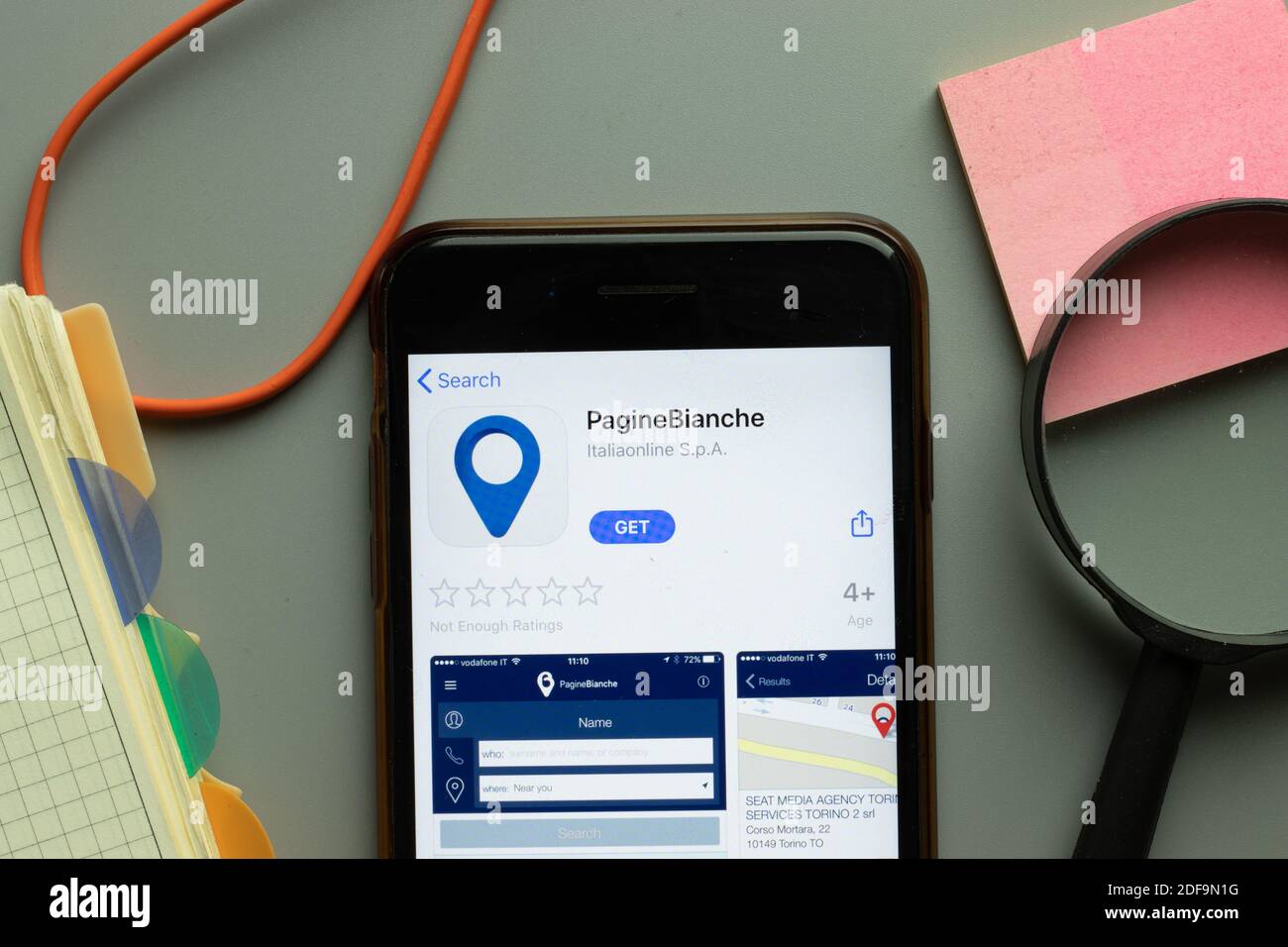 New York, USA - 1 December 2020: PagineBianche mobile app icon on phone ...